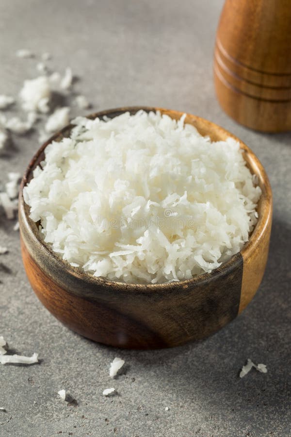 Raw Organic Shredded Coconut Flakes Stock Image - Image of sweet, food ...