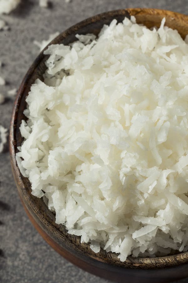 Raw Organic Shredded Coconut Flakes Stock Image - Image of shredded ...
