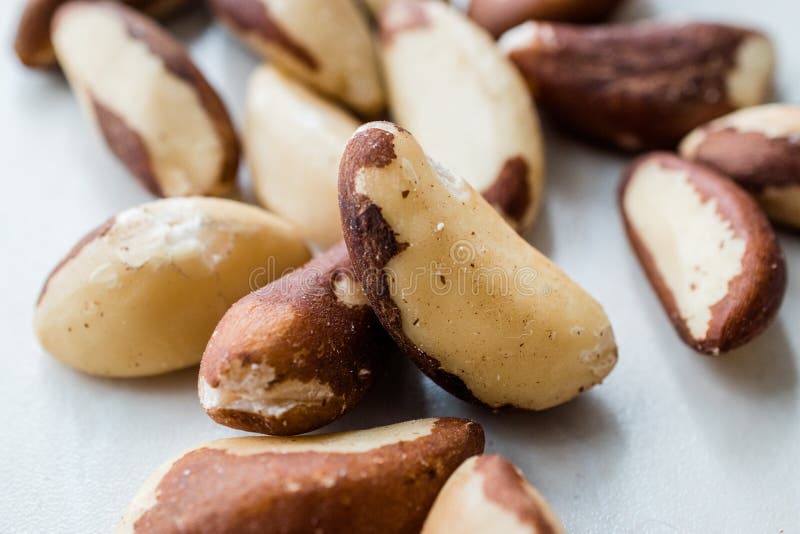 Raw Organic Stack of Brazil Nuts without Shell Stock Photo - Image of ...