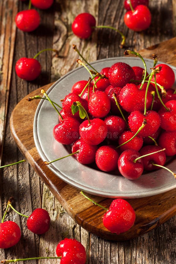 Raw Organic Strawberry Cherries Stock Image - Image of freshness, ripe ...