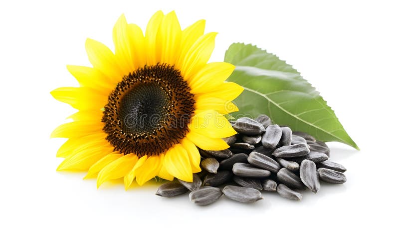 Raw Organic Sunflower Seeds Isolated on White Stock Photo - Image of ...