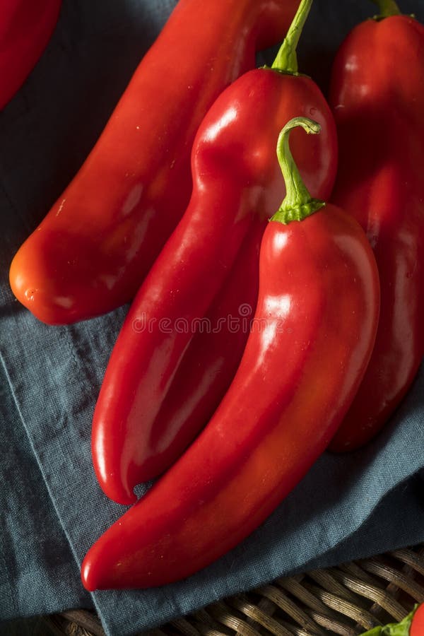 Raw Organic Sweet Red Ancient Peppers Stock Photo - Image of ripe ...