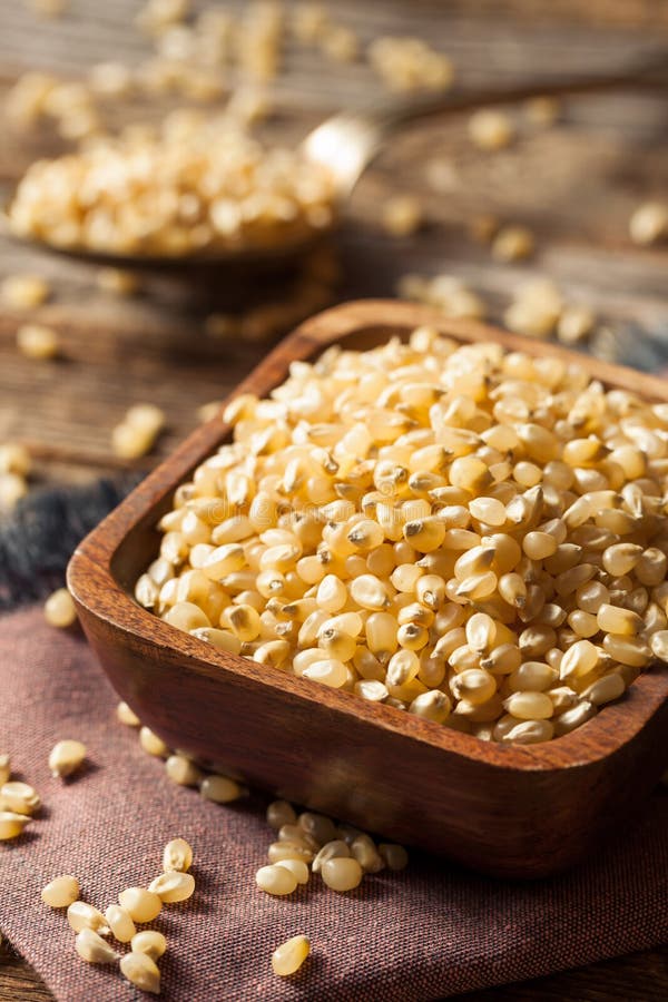 Raw Organic White Popcorn Kernals Stock Image - Image of product ...