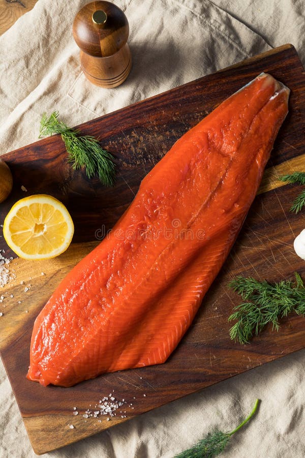 Raw Organic Wild Salmon Filet Stock Photo - Image of healthy, cooking ...