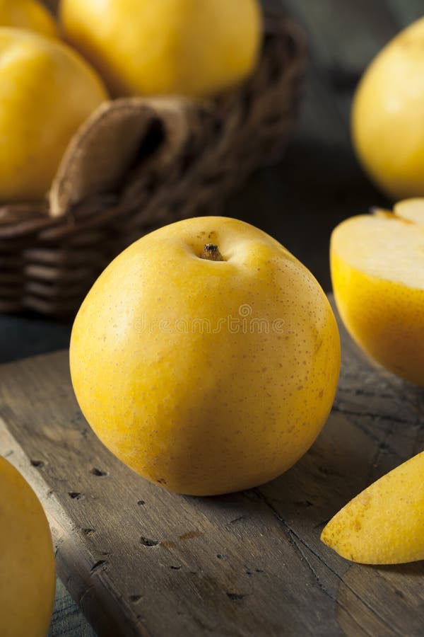 Raw Organic Yellow Asian Apple Pears Stock Image - Image of pear, peel ...