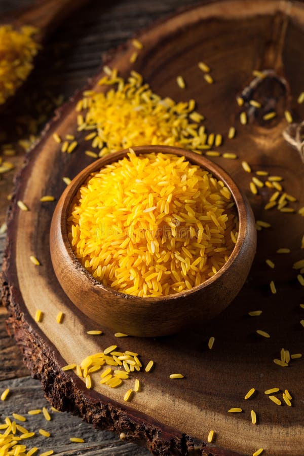 Raw Organic Yellow Saffron Rice Stock Photo - Image of food, asian ...