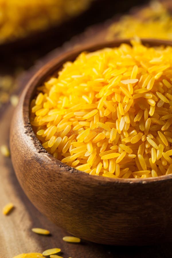Raw Organic Yellow Saffron Rice Stock Image - Image of grain, aromatic ...