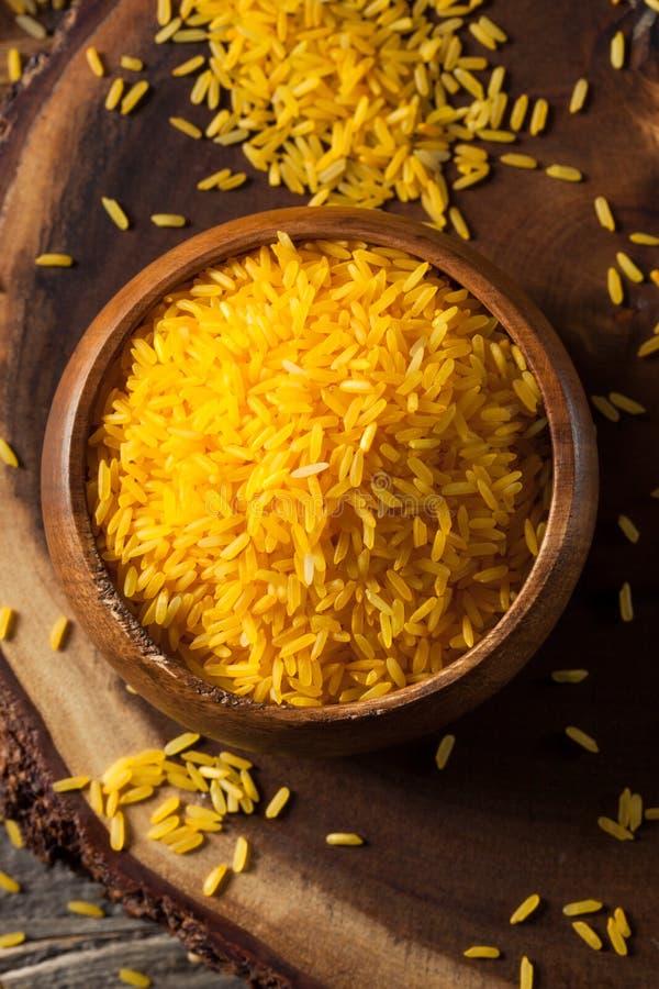 Raw Organic Yellow Saffron Rice Stock Image - Image of long, spice ...