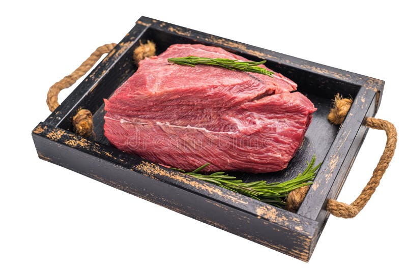 Raw Ostrich Meat, Fresh Game Meat Isolated on White Background. Top ...