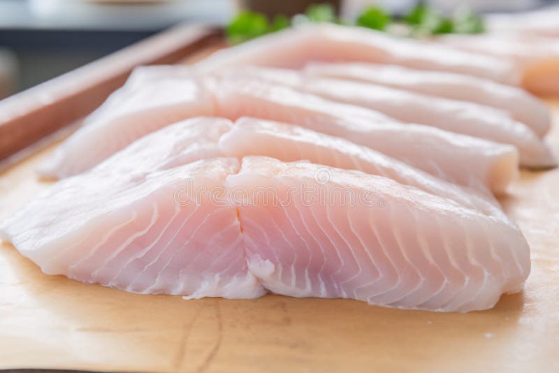 Raw pangasius fish filet stock illustration. Illustration of seafood ...