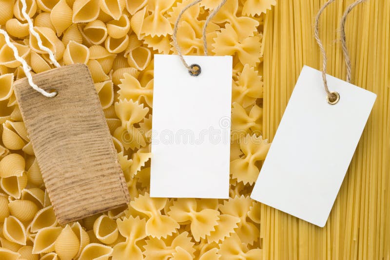 Raw pasta and price tag stock image. Image of product - 22645369