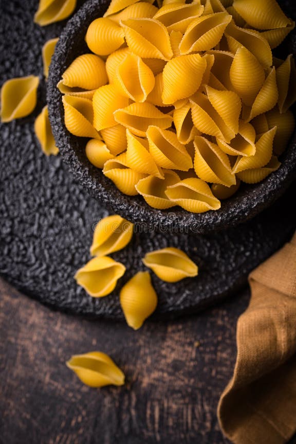 Raw Pasta in Shape of Shells Stock Image - Image of healthy, tasty ...