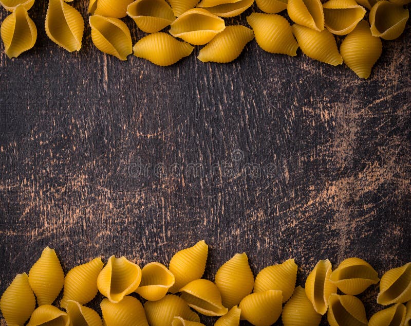 Raw Pasta in Shape of Shells Stock Image - Image of homemade, italian ...