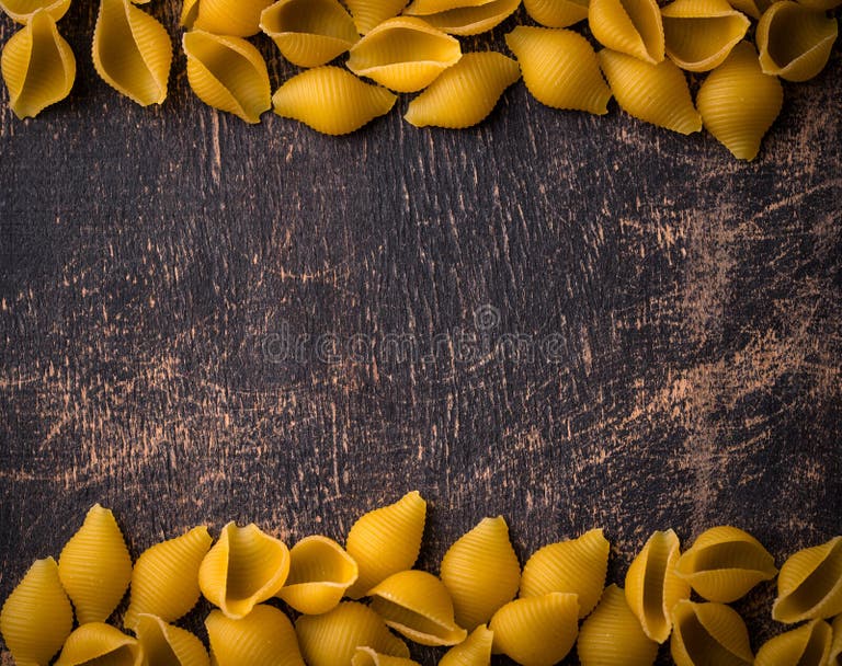 Raw Pasta in Shape of Shells Stock Image - Image of homemade, italian ...