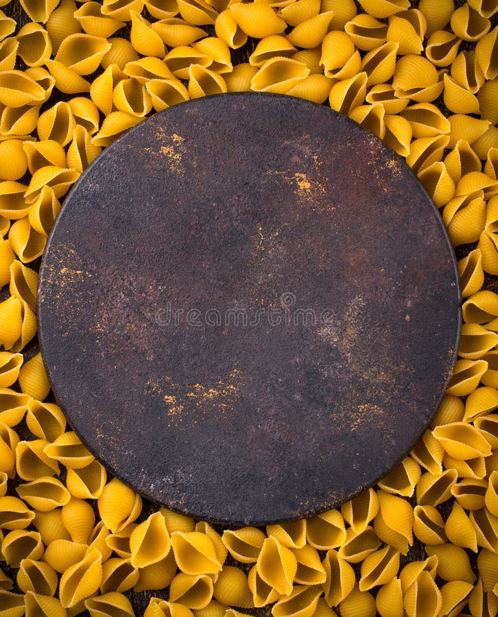 Raw Pasta in Shape of Shells Stock Image - Image of food, homemade ...