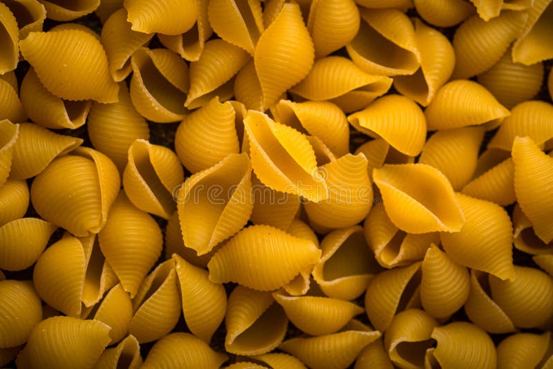 Raw Pasta in Shape of Shells Stock Photo - Image of macaroni ...