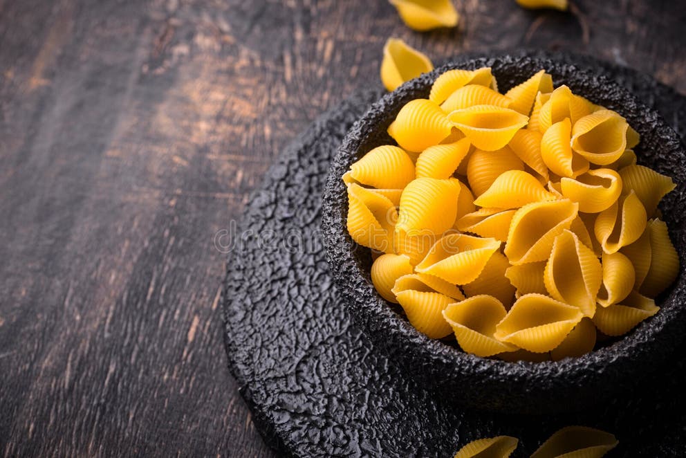 Raw Pasta in Shape of Shells Stock Image - Image of shell, italian ...