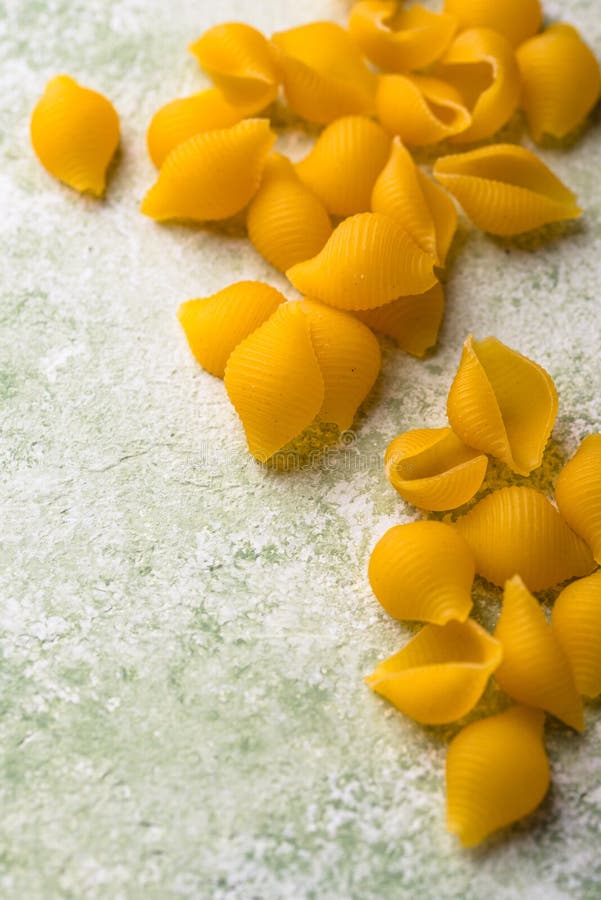 Raw Pasta in Shape of Shells Stock Photo - Image of meal, italian ...