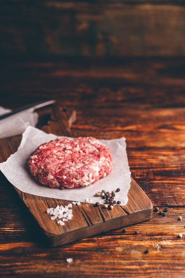 Raw Patty with Spices. stock photo. Image of mince, grill - 127540046
