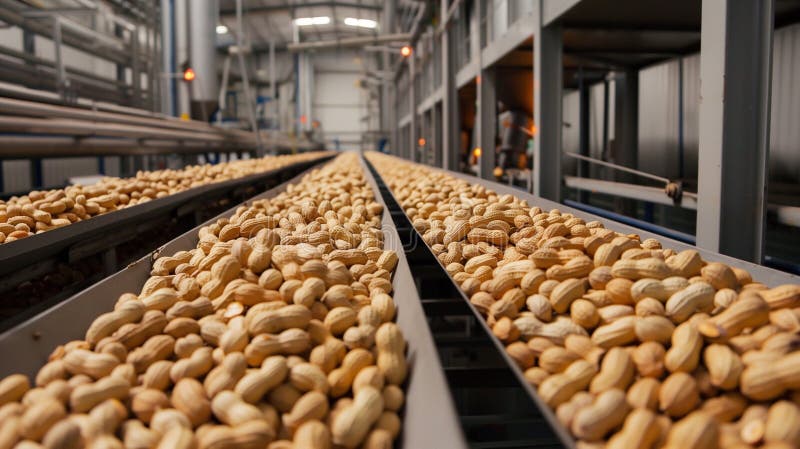 Raw Peanuts in Peanut Oil Extraction Plant Stock Illustration ...