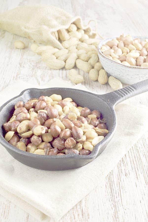 Raw, Peeled and Fried Peanuts, Photographic Composition with Peanuts ...