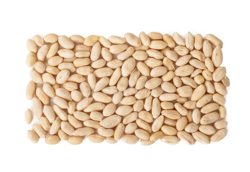 Raw Peeled Peanuts Isolated on White, Background Stock Image - Image of ...