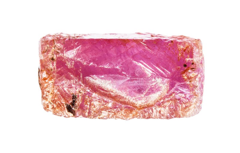 Raw Pink Ruby Crystal Isolated on White Stock Image - Image of gemstone ...