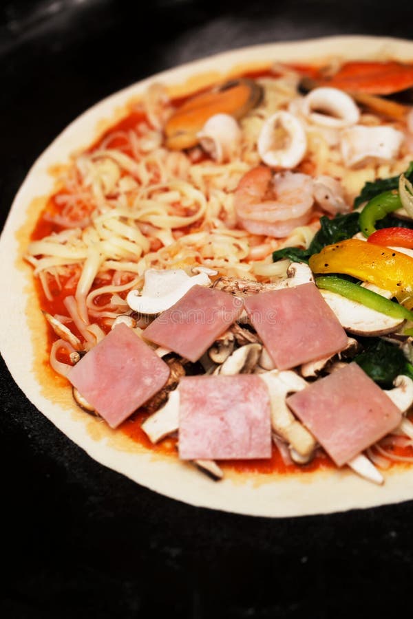 Raw pizza stock photo. Image of restaurant, cooking, chef - 33070672