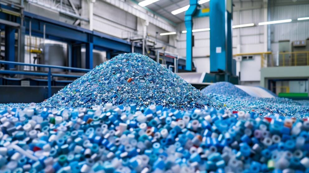 Raw Plastic Pellets in Manufacturing Facility Stock Illustration ...