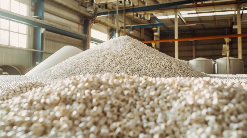 Raw Plastic Pellets in Manufacturing Facility Stock Illustration ...