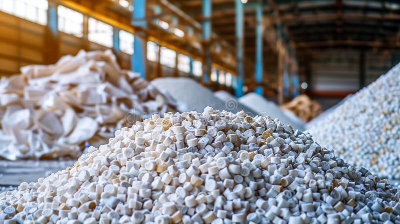 Raw Plastic Pellets in Manufacturing Facility Stock Illustration ...
