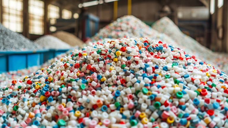 Raw Plastic Pellets in Manufacturing Facility Stock Illustration ...