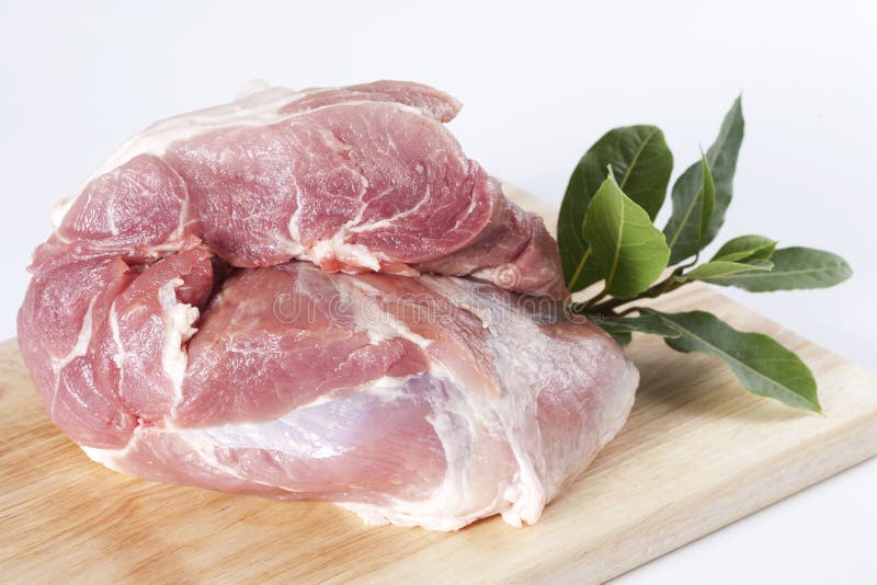 Raw Pork Chops on Cutting Board Stock Photo - Image of chopped ...