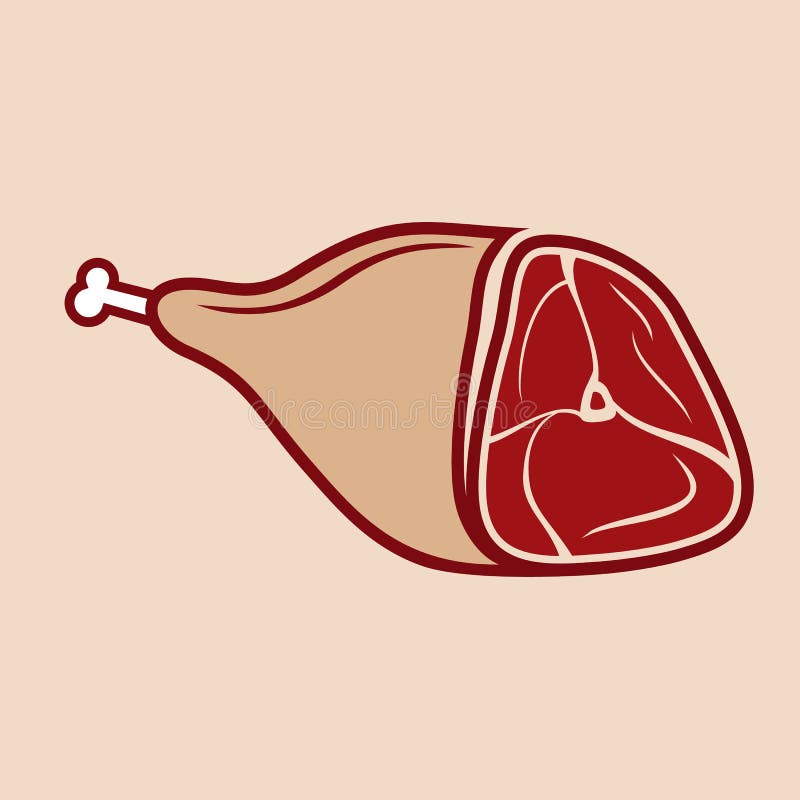Raw Pork or Beef Leg. Vector Illustration Stock Vector - Illustration ...