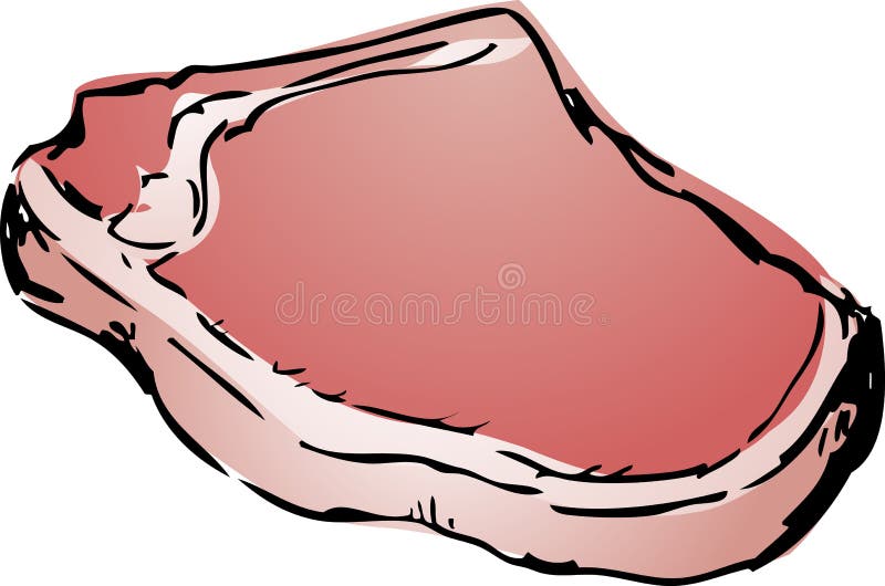 Raw pork chop stock vector. Illustration of lineart, icon - 3006330
