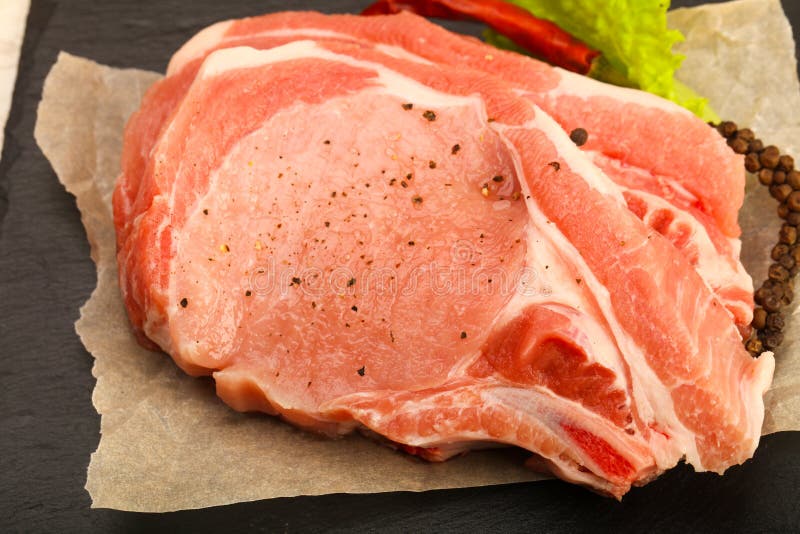 Raw pork cutlet stock image. Image of pieces, fresh - 112182165