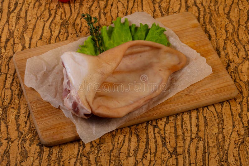 Raw pork ear stock image. Image of farm, pork, ears - 141693391