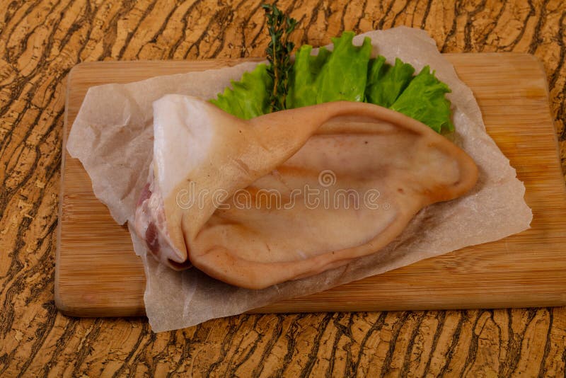 Raw pork ear stock photo. Image of meat, hoof, piglet - 145003620