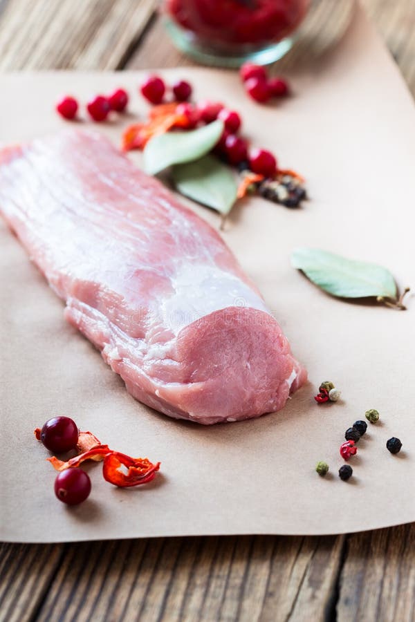 Raw pork fillet stock image. Image of meat, food, kitchen - 48054373