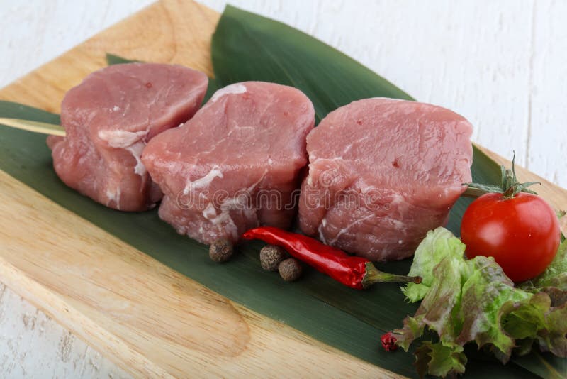 Raw pork fillet mignon stock image. Image of barbecue - 66821573