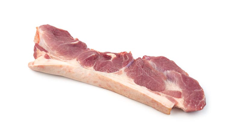 Raw Pork Hip Meat with Belly Skin on White Background Stock Image ...