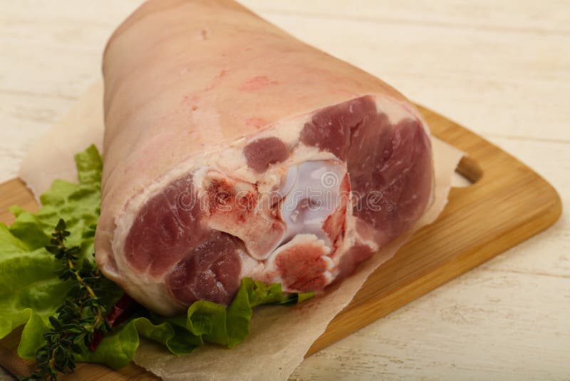 Raw pork knee stock image. Image of meat, onion, knuckle - 112802643