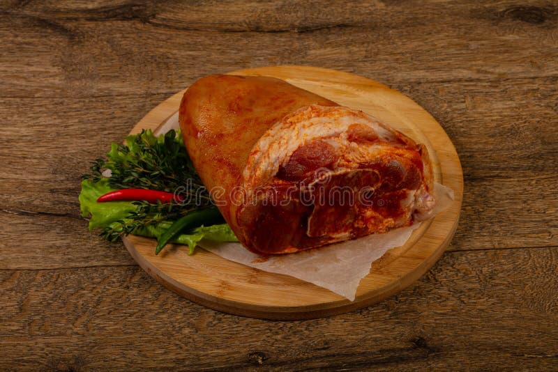 Raw pork knuckle stock image. Image of skin, chop, traditional - 135320623