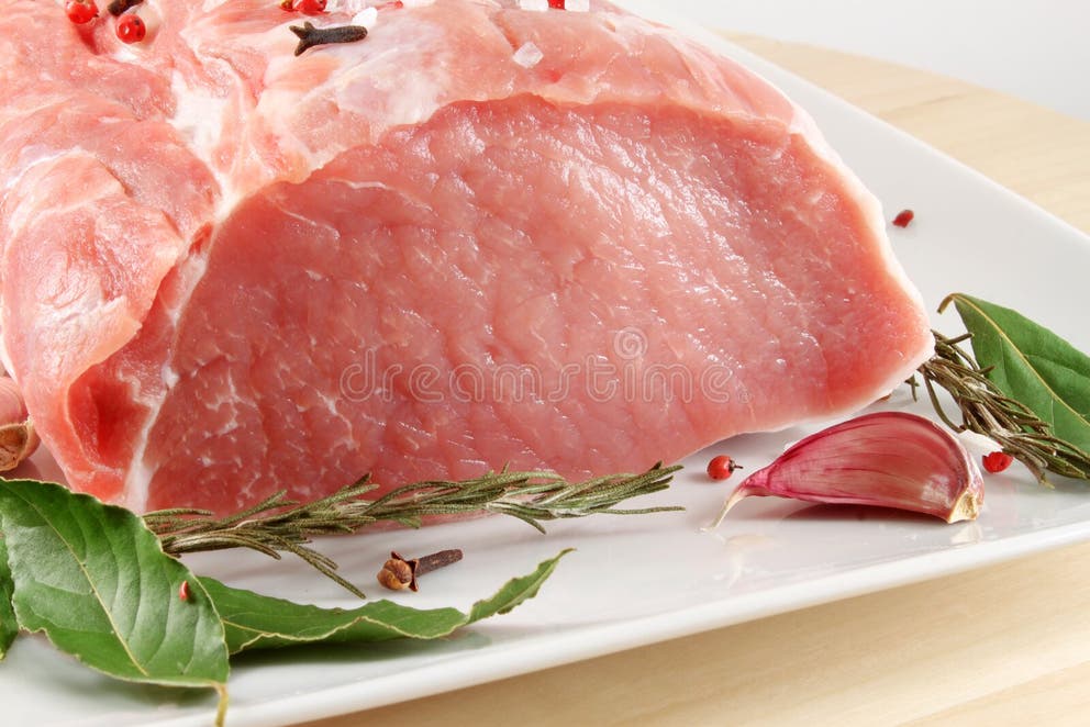 Raw pork meat stock image. Image of pink, pepper, butchery - 38296163