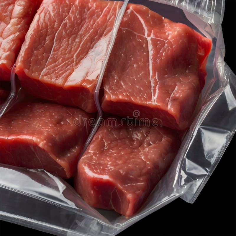 Raw Pork Meat on the Black Background. Stock Illustration ...