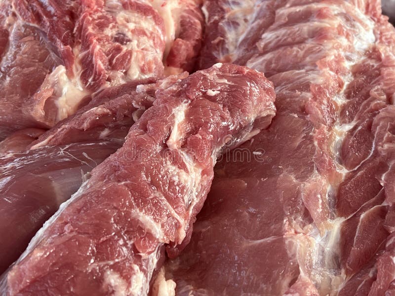 Raw pork meat, close up stock photo. Image of meat, ingredient - 369764262
