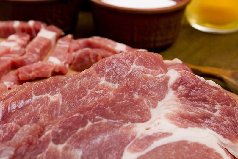 Raw pork meat close-up stock photo. Image of bake, brisket - 70534604