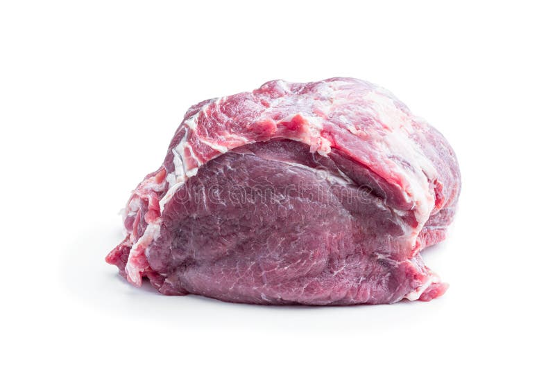 Raw Pork Meat Isolated on White Background Stock Image - Image of ...