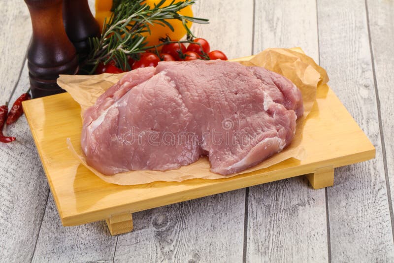 Raw pork meat stock photo. Image of protein, loin, pieces - 183962090