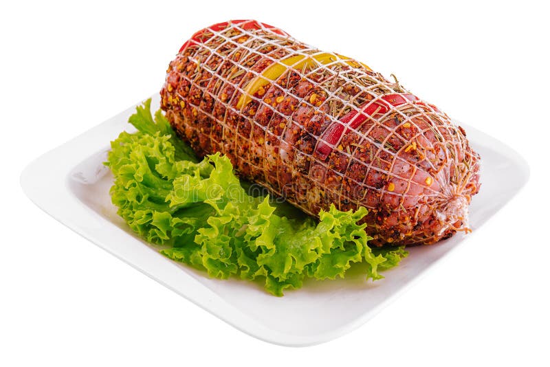 Raw Pork Meat Rolled with Spices Stock Image - Image of pink ...